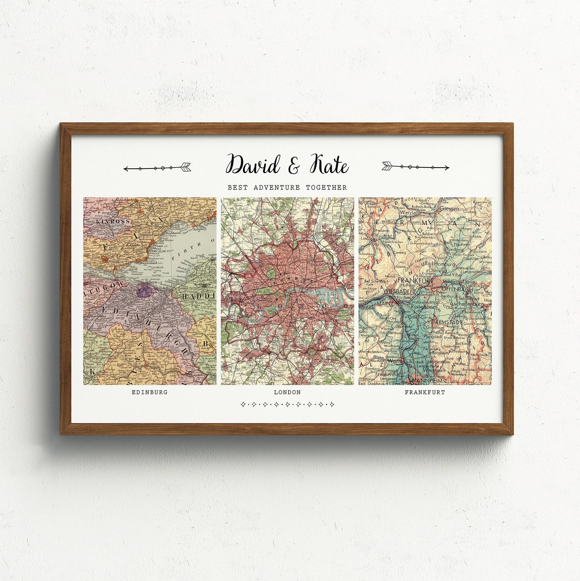 Couple Photos With Maps | Personalized Travel Art for Couple Map Prints ...