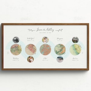 Family Travel Maps | Our Story so Far Map Prints | Met Engaged Married ...