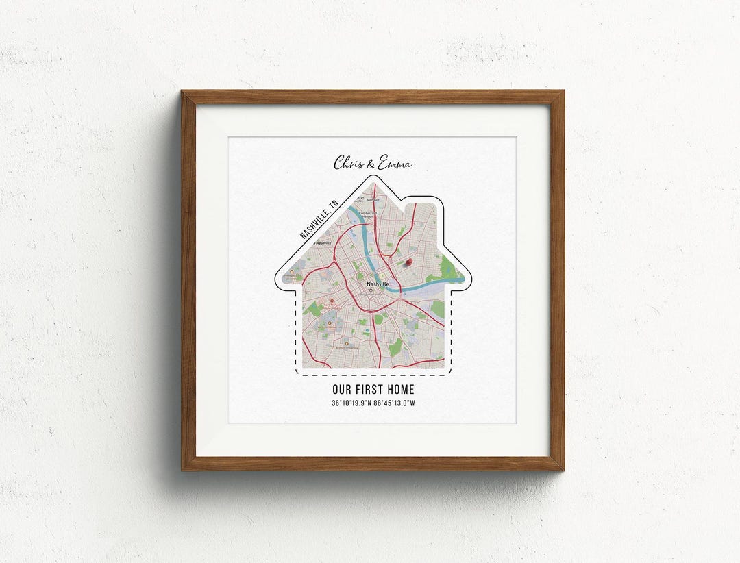 Custom Home Map, Our First Home, Personalised Housewarming Gift, Our ...