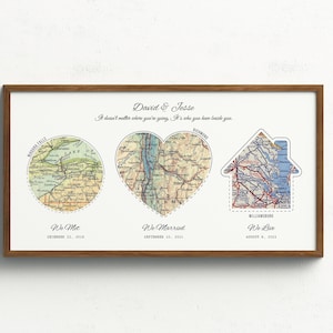 Christmas Gift Ideas for Couples | Map Wall Art Gift for Him and Her ...