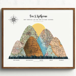 Custom 3-15 Location Map Print Dad Birthday Gift Father Day Gift From ...