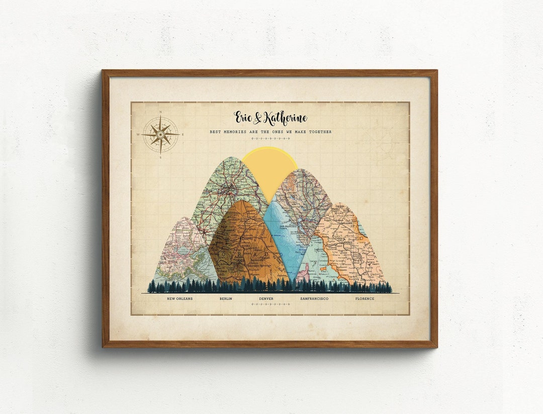 Personalized World Adventure Travel Map, Customized Anniversary Gifts ...