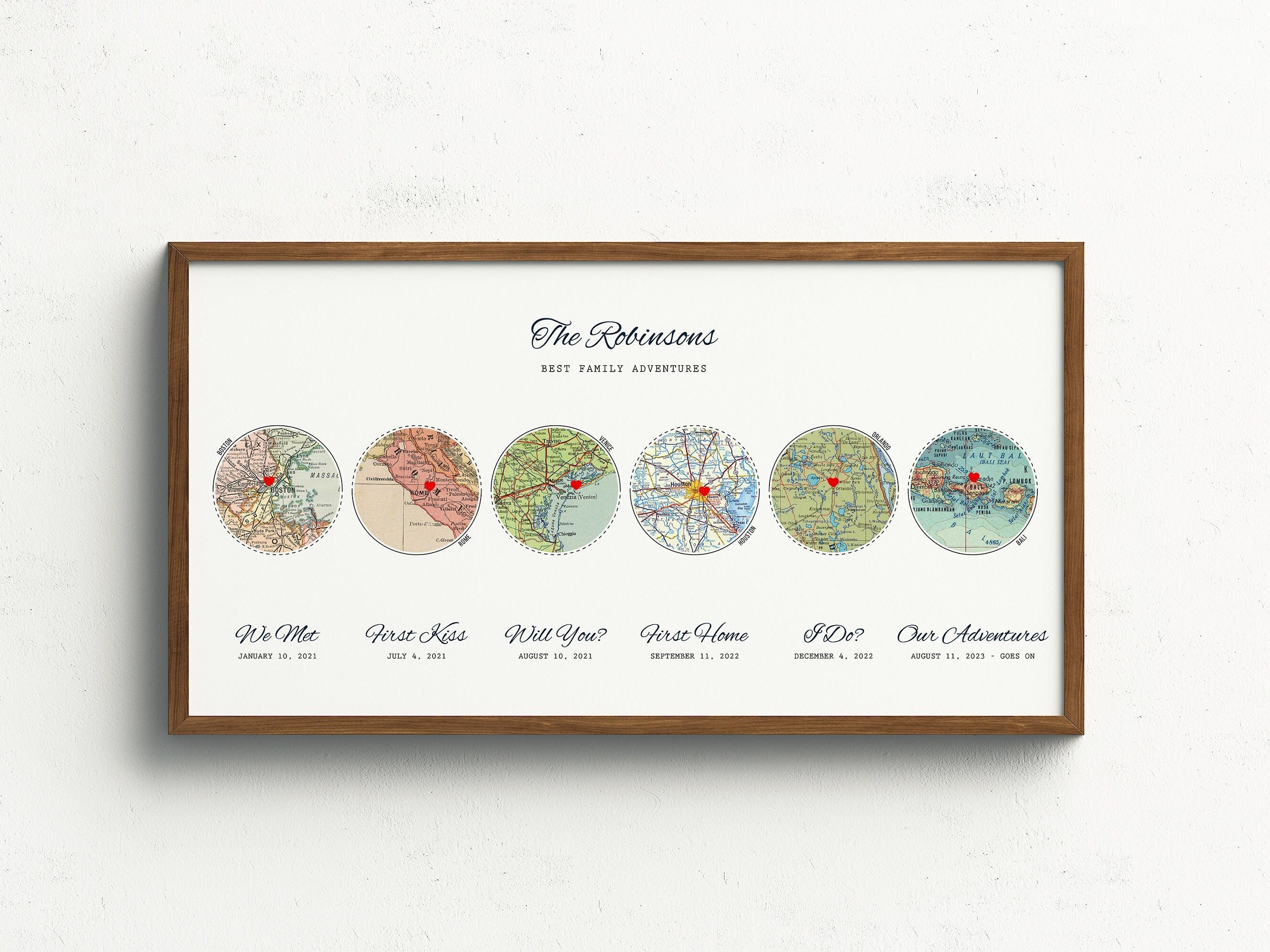 Our Family Story Map Our Love Story Couple Map Print Personalized 4 ...