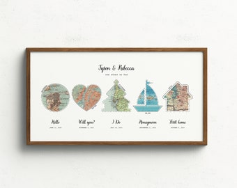 Location Map Any City Map, Wedding Anniversary Gift, Home Decor ...