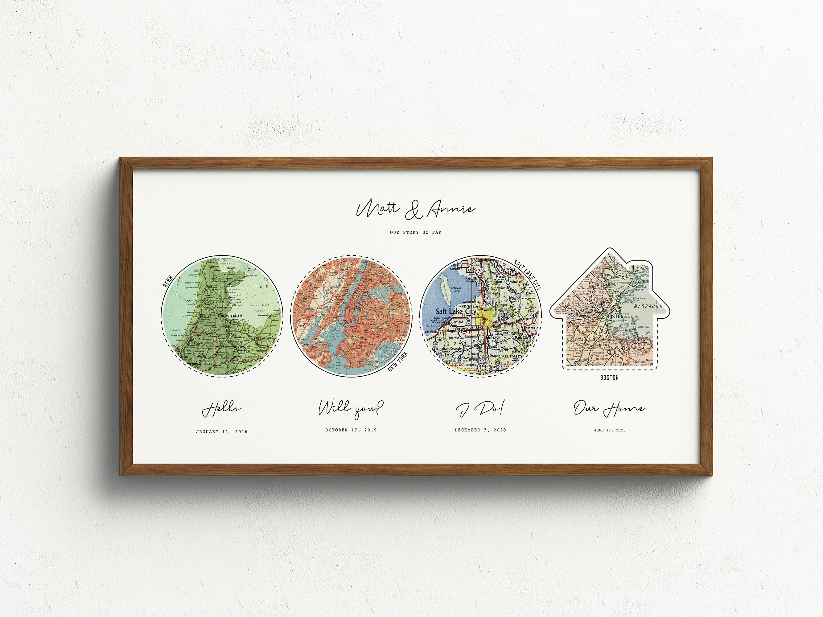 Personalized Map Birthday Gift for Boyfriend | Custom Map Print Gift ...