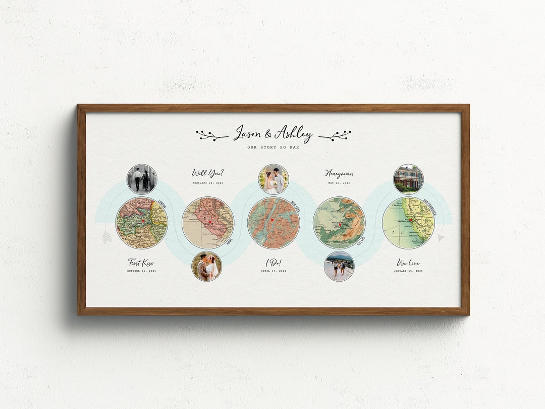 Where We Met Map | Where It All Began | Engaged Map Print | Married Map ...