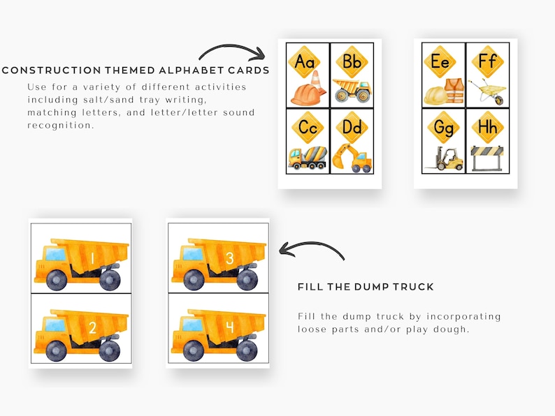 Construction Themed Bundle, Preschool Printables, Construction ...