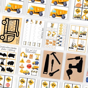 Construction Themed Bundle, Preschool Printables, Construction ...