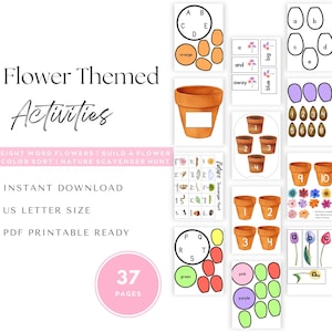 Flower Themed Bundle, Flower Unit Study, Preschool Printable, Preschool ...