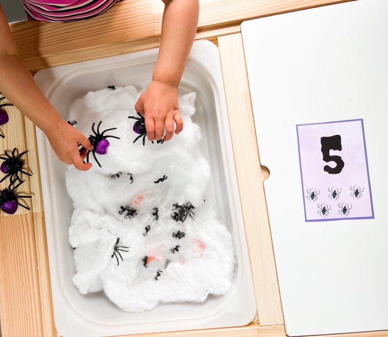 Halloween Themed Sensory Bin Activities ONLY, Recipe Cards and Spider ...