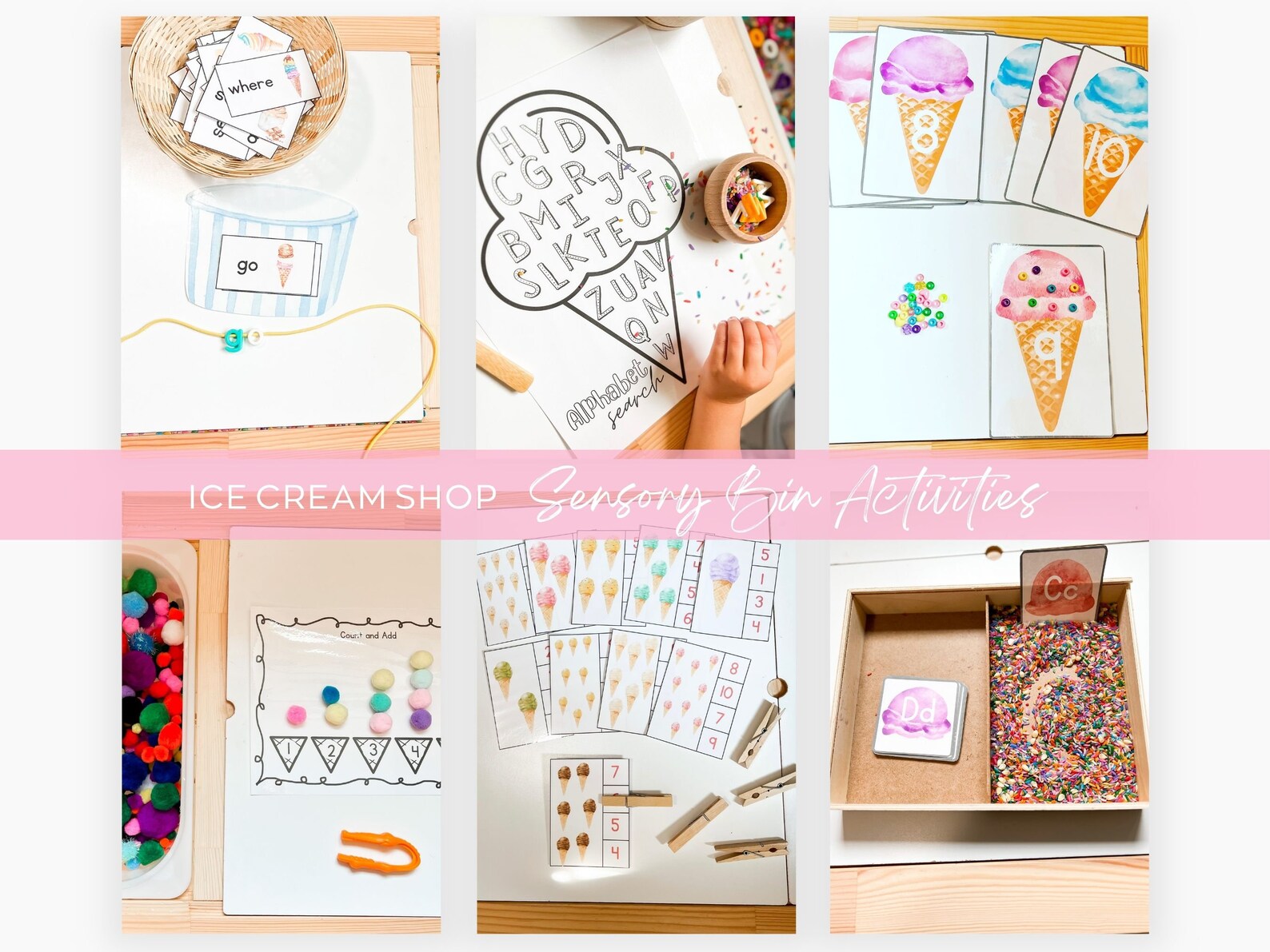Ice Cream Shop Dramatic Play Center and Sensory Bin Activities, Pretend ...