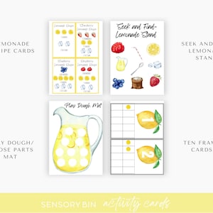 Lemonade Stand Dramatic Play Center and Sensory Activities, DIGITAL ...