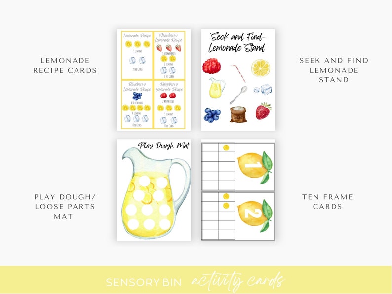 Lemonade Stand Dramatic Play Center and Sensory Activities - Etsy