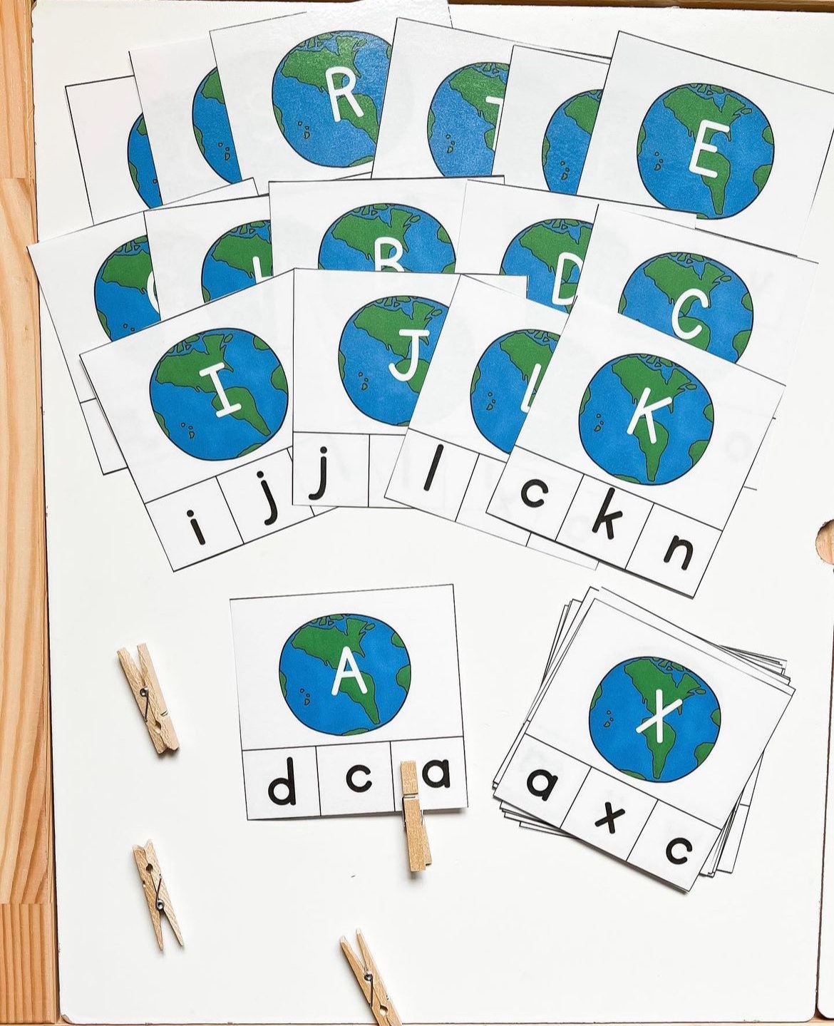 Earth Day Sensory Bin Activities, Sorting Puzzle, Alphabet Clip Cards ...