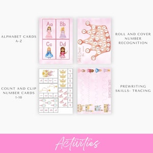 Princess Theme Learning Printables for Preschool and Kindergarten ...