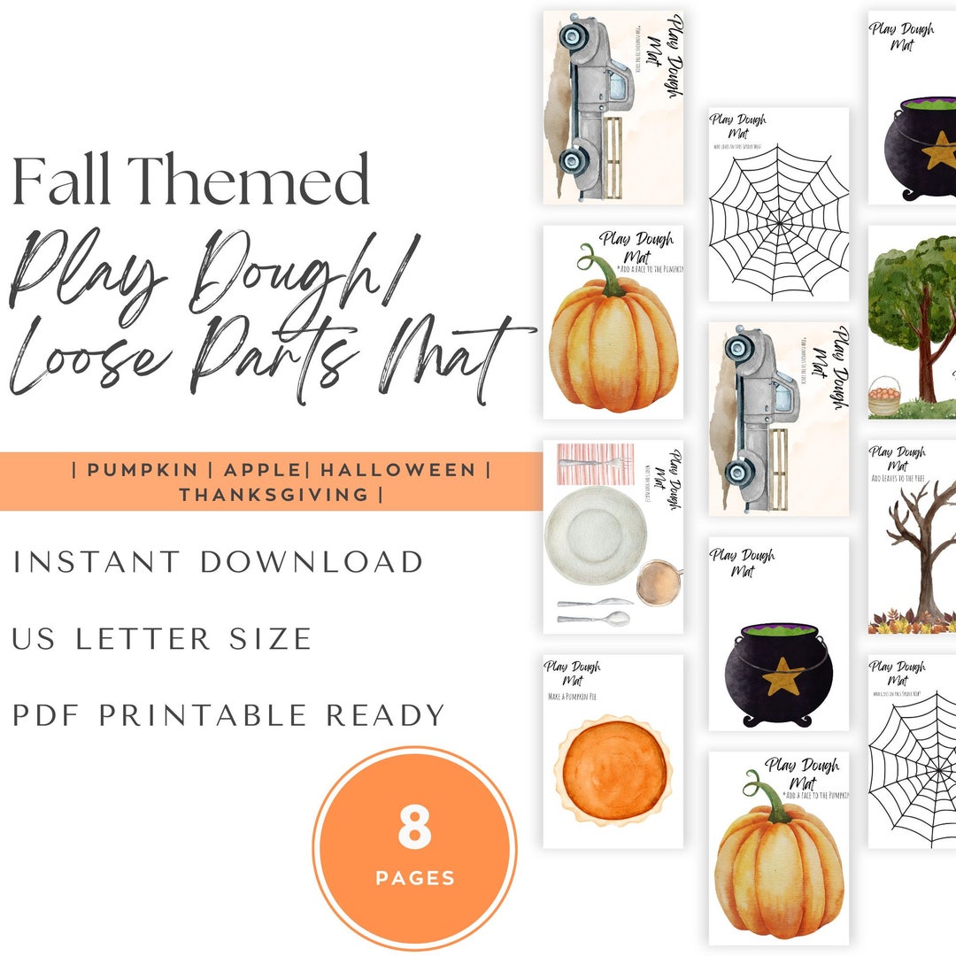 Fall/autumn Play Dough and Activity Mats, Digital Download - Etsy