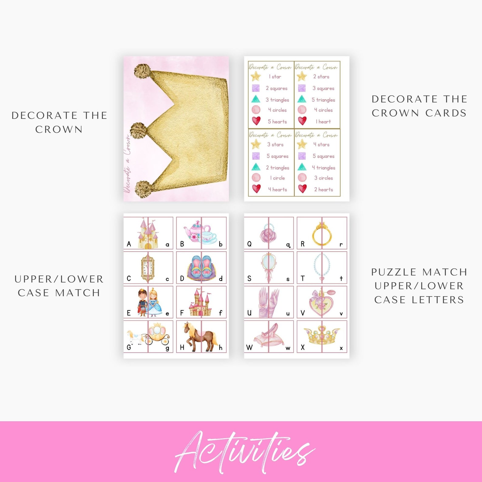Princess Theme Learning Printables for Preschool and Kindergarten ...
