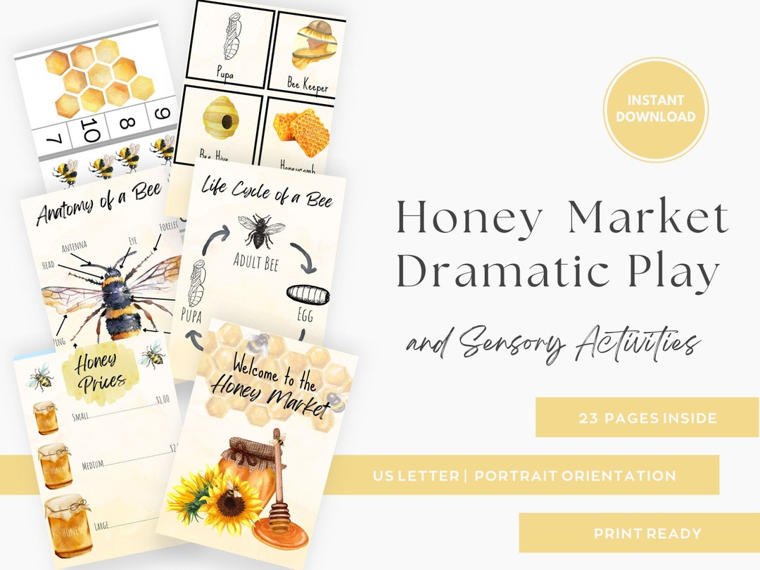 Honey Market/bee Keeper Dramatic Play Center, DIGITAL DOWNLOAD - Etsy