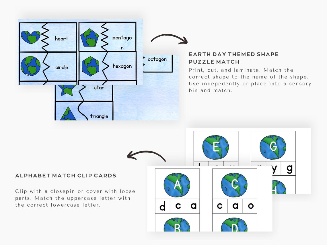 Earth Day Sensory Bin Activities, Sensory Bin Insert, Sorting Activity ...
