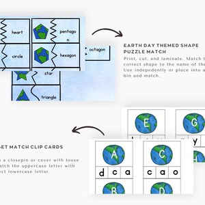 Earth Day Sensory Bin Activities, Sensory Bin Insert, Sorting Activity ...