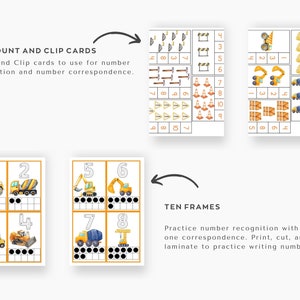 Construction Themed Bundle, Preschool Printables, Construction ...