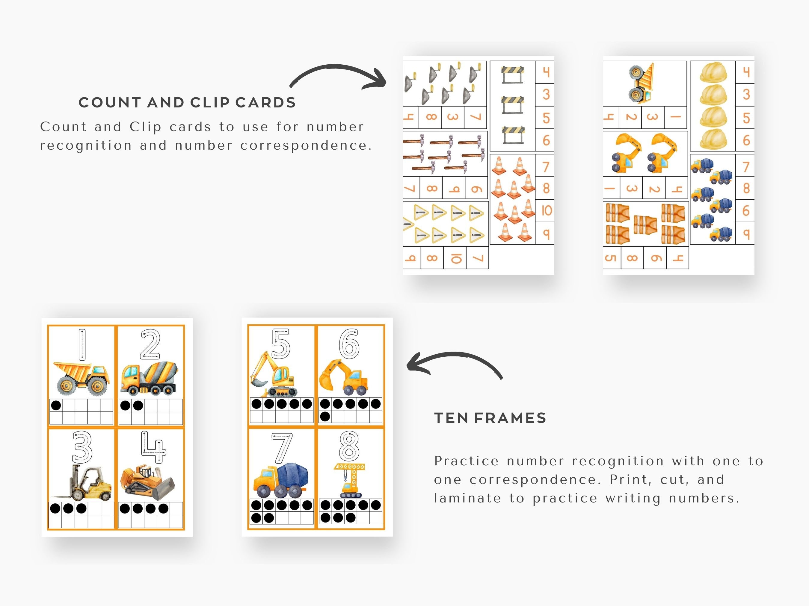 Construction Themed Bundle, Preschool Printables, Construction ...