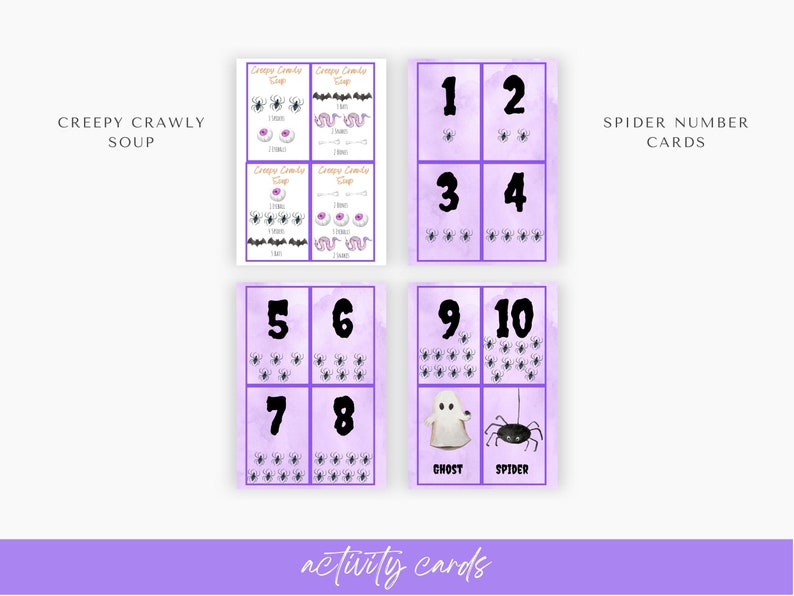 Halloween Themed Sensory Bin Activities ONLY, Recipe Cards and Spider ...