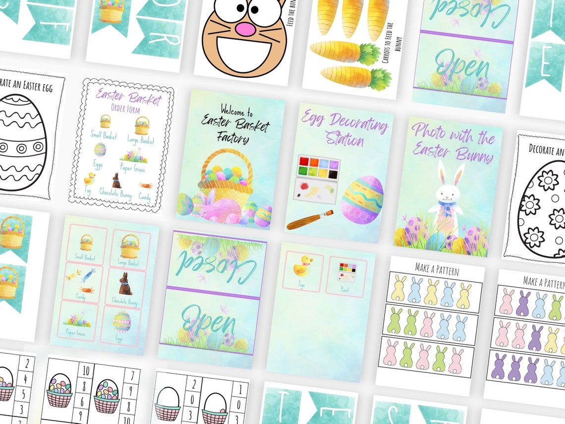 Easter Basket Factory Dramatic Play Center, Sensory Bin, Easter Pretend ...