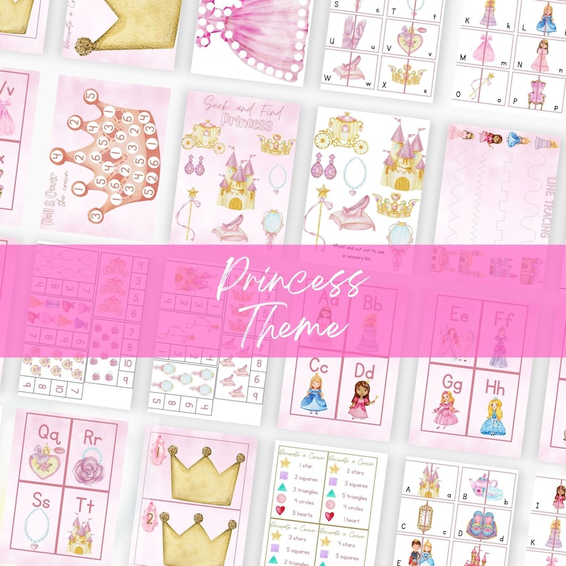 Princess Theme Learning Printables for Preschool and Kindergarten ...