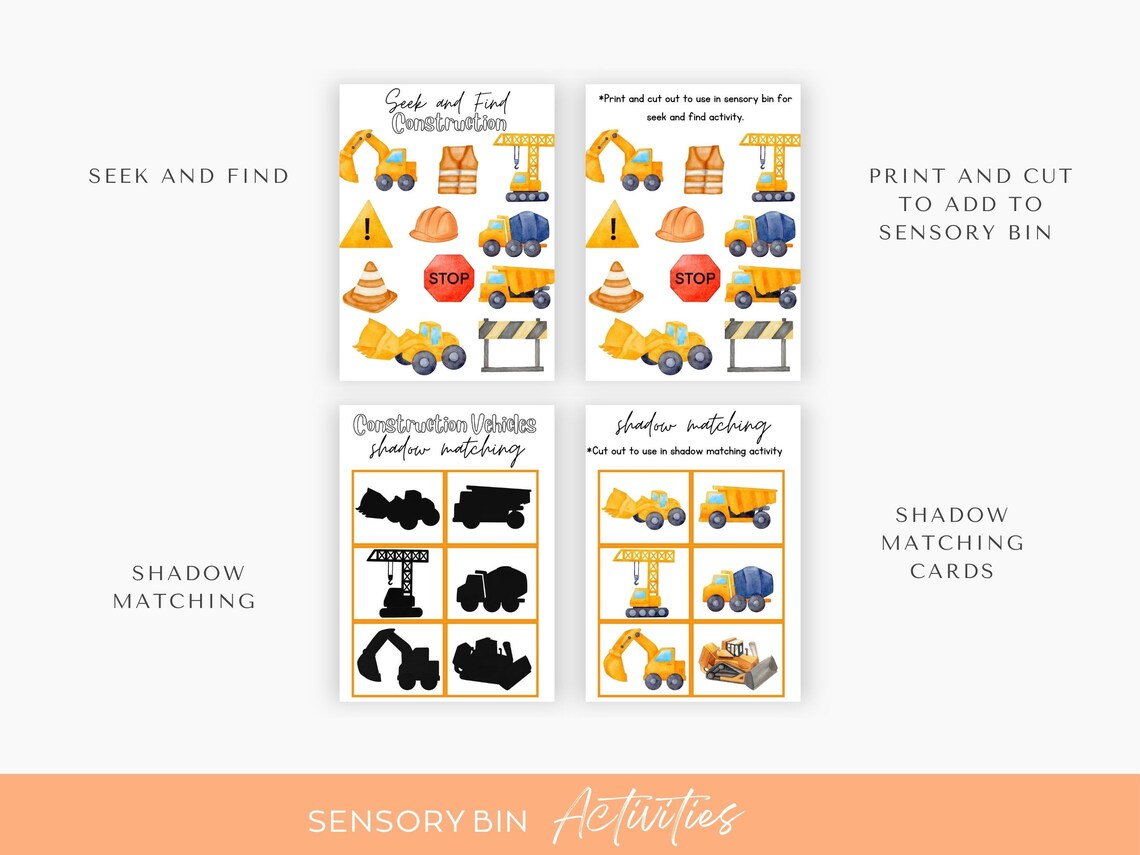 Construction Themed Bundle, Preschool Printables, Construction ...