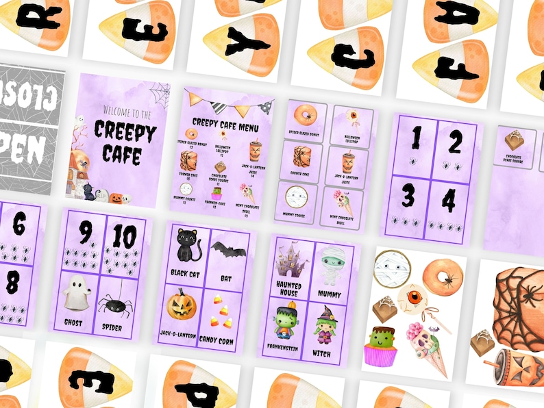 Halloween/creepy Cafe Dramatic Play Center and Sensory Bin Activities ...