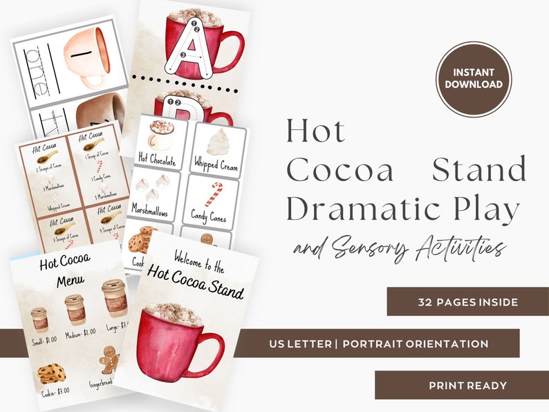 Hot Chocolate/cocoa Stand Dramatic Play Center and Sensory - Etsy