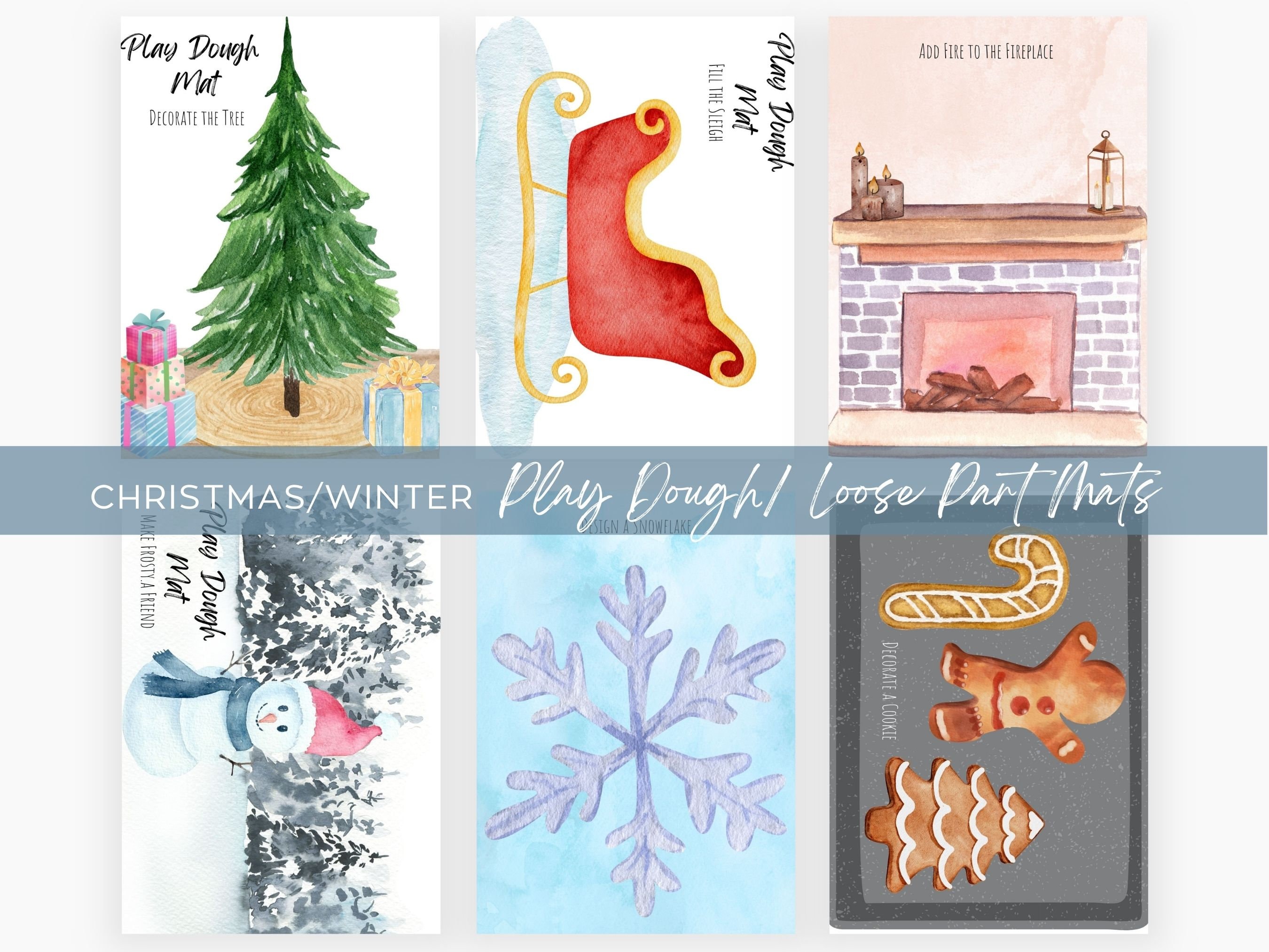 Winter Themed Play Dough/ Loose Parts Mats, DIGITAL DOWNLOAD - Etsy