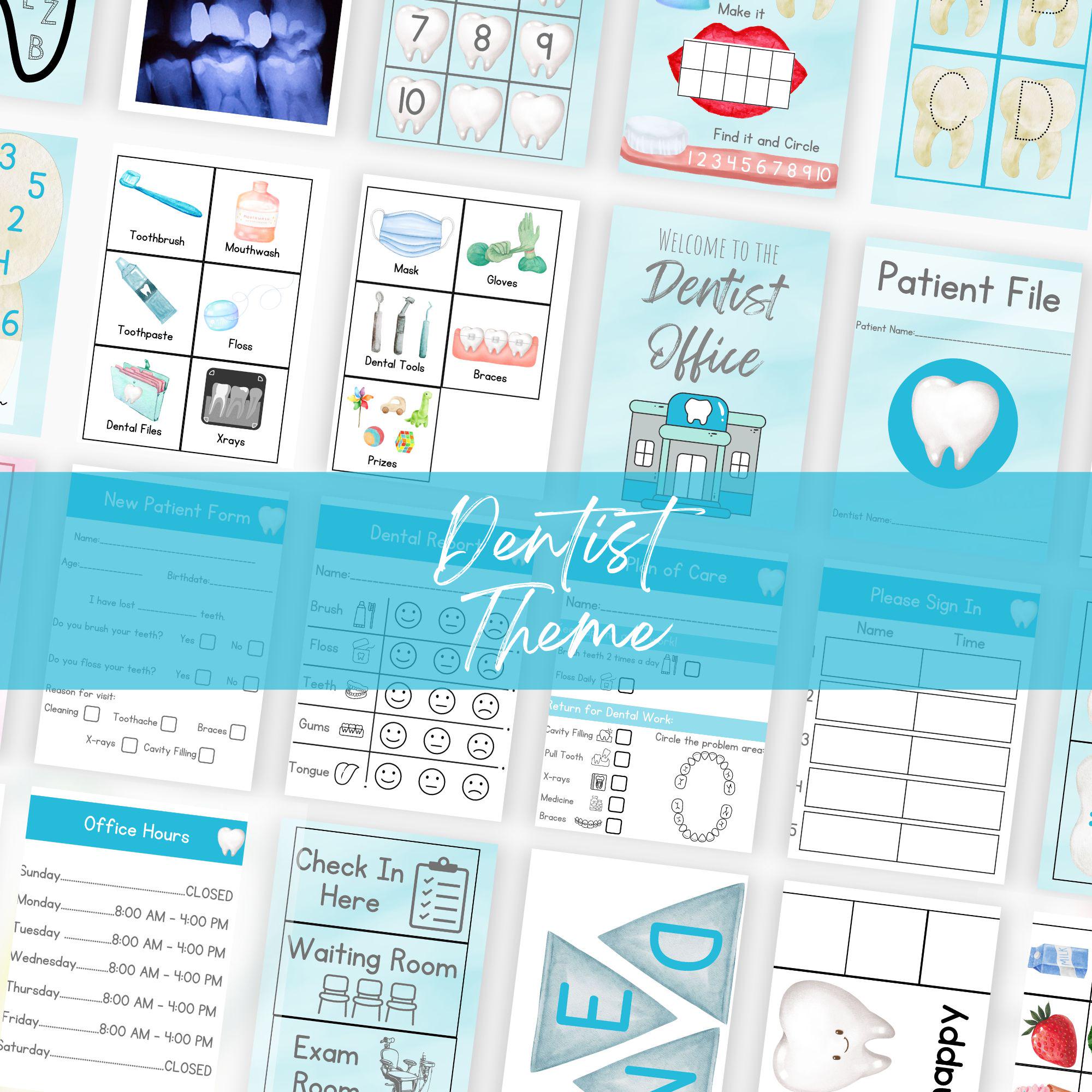 Dentist Office Dramatic Play Printables, Preschool Learning (digital ...