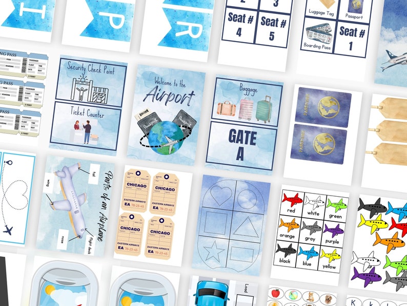 Airport Dramatic Play Printable Set, Preschool Classroom (digital ...
