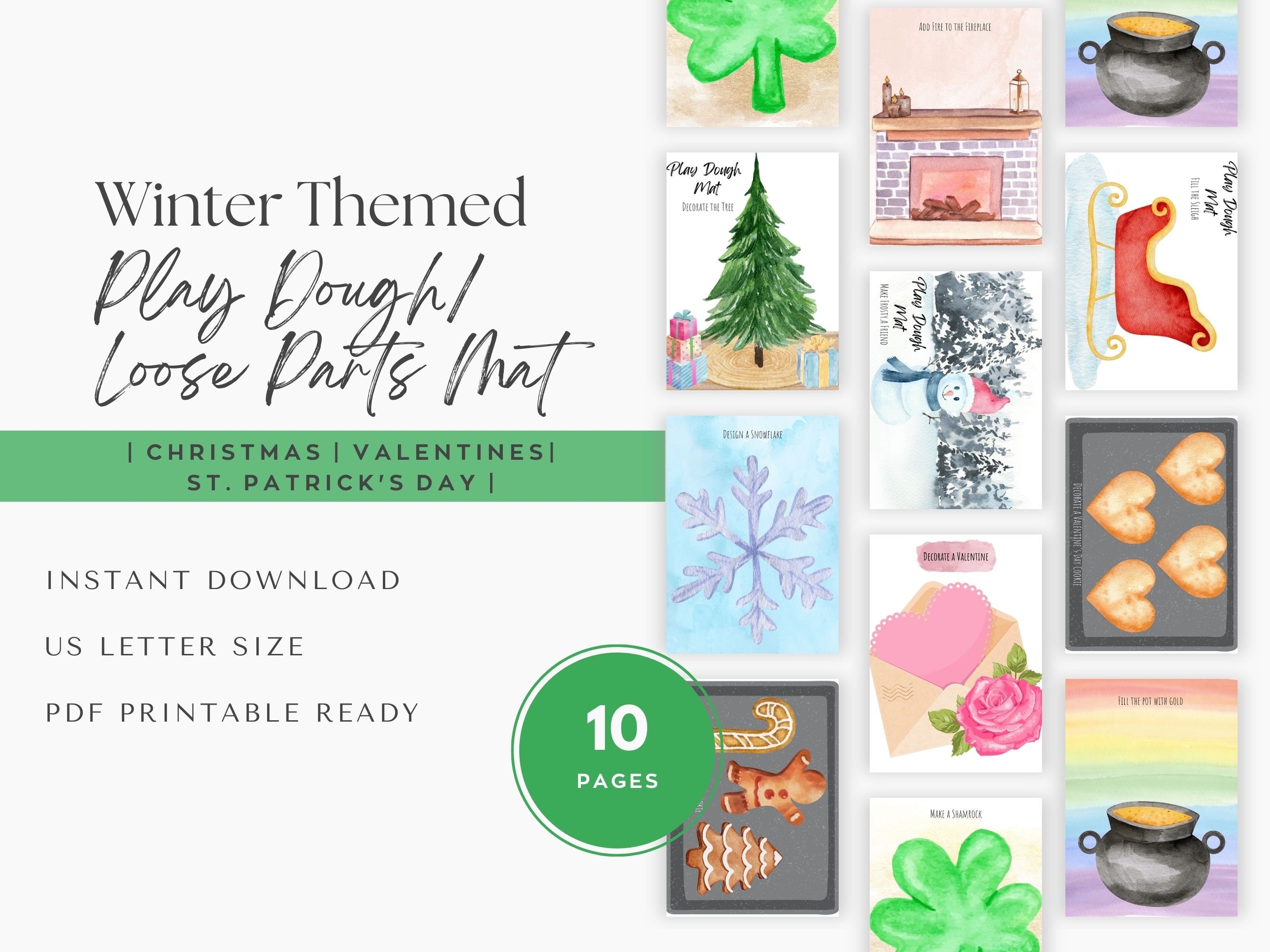 Winter Themed Play Dough/ Loose Parts Mats, DIGITAL DOWNLOAD - Etsy