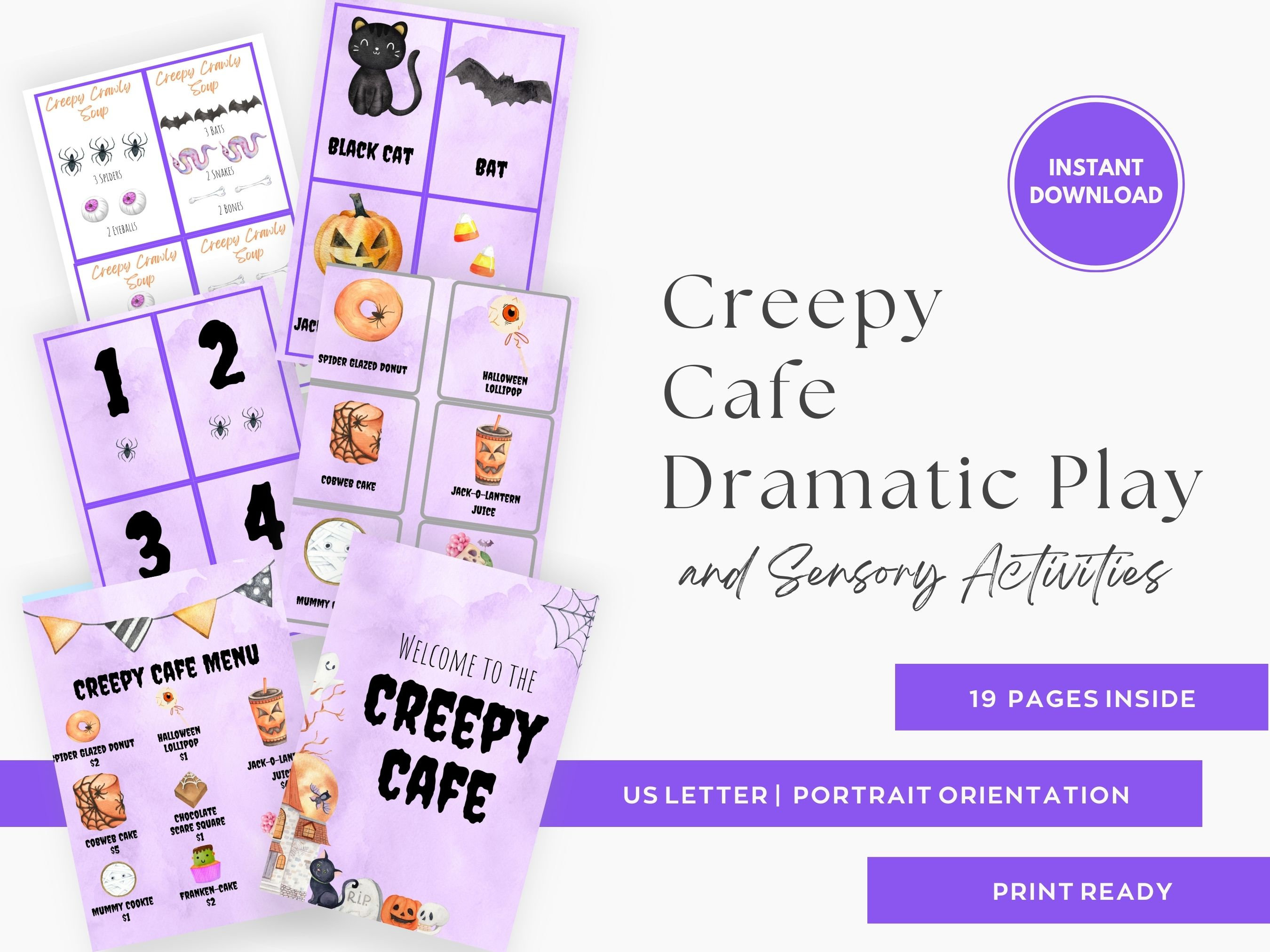 Halloween/creepy Cafe Dramatic Play Center and Sensory Bin Activities ...
