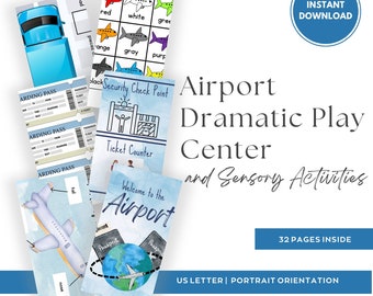 Pretend Play Airport Printable Bundle, Airplane Travel Dramatic Play ...
