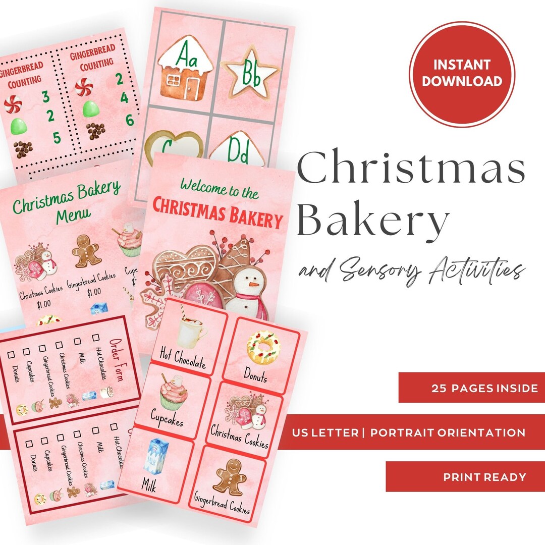 Christmas Bakery Dramatic Play Center and Sensory Activities, DIGITAL ...