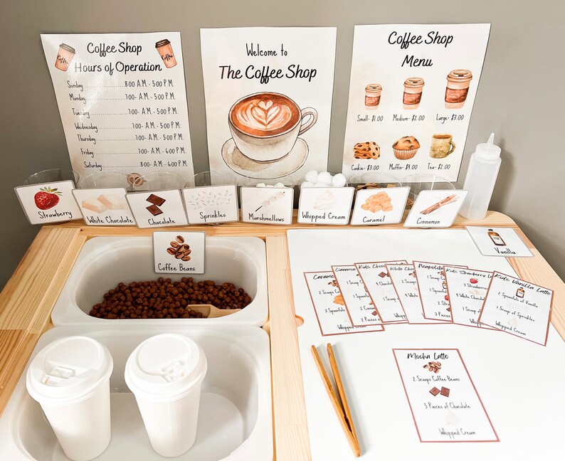 Coffee Shop Dramatic Play Center and Activities DIGITAL - Etsy