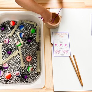 Halloween Themed Sensory Bin Activities ONLY, Recipe Cards and Spider ...