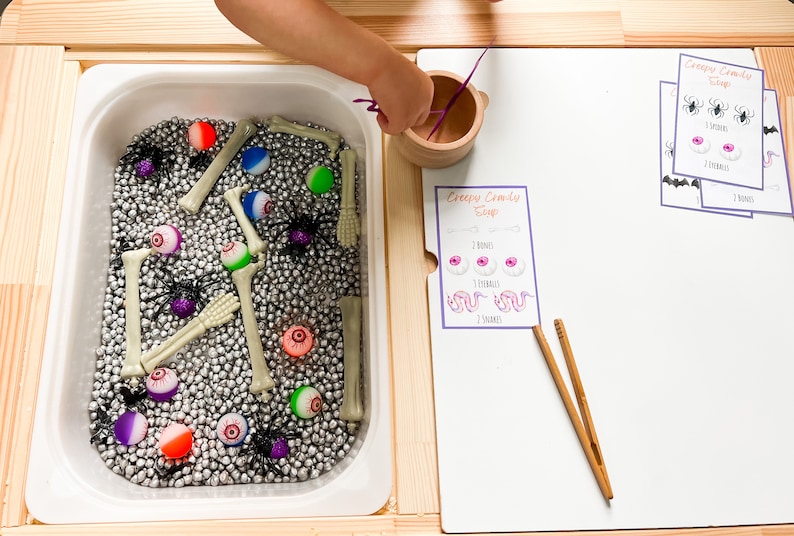 Halloween Themed Sensory Bin Activities ONLY Recipe Cards and - Etsy