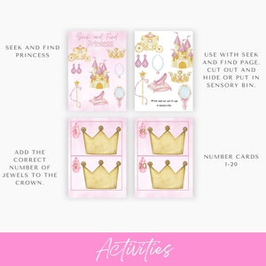 Princess Theme Learning Printables for Preschool and Kindergarten ...
