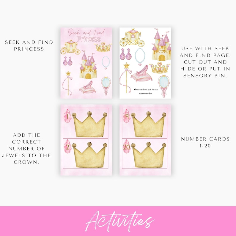 Princess Theme Learning Printables for Preschool and Kindergarten ...