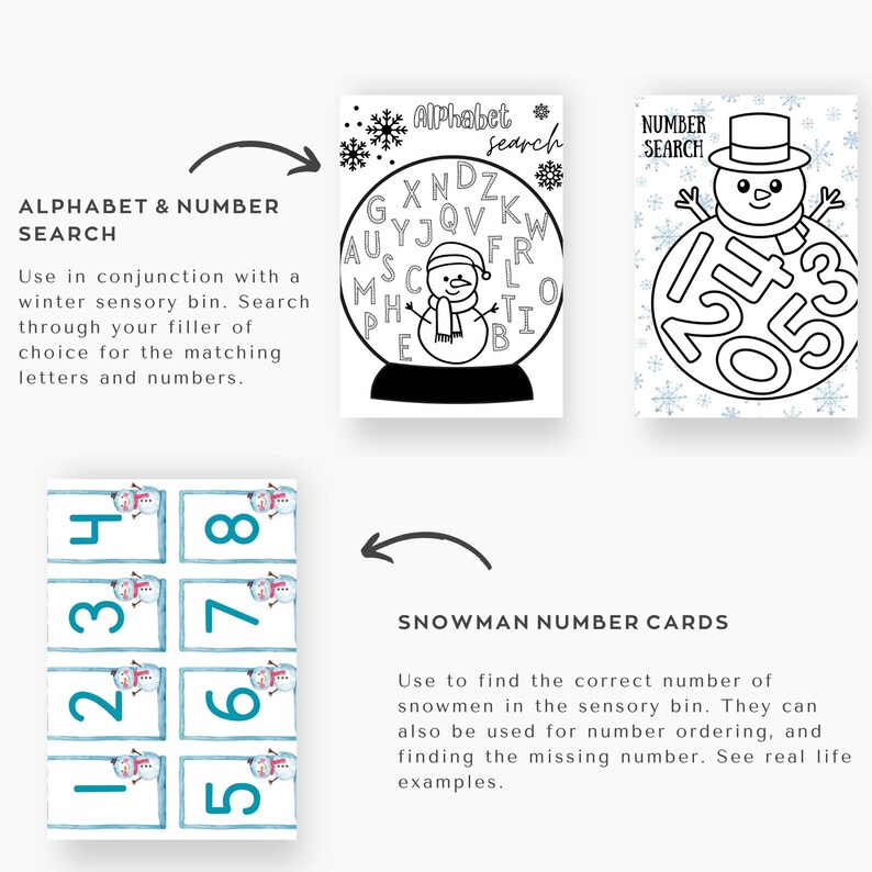 Winter Snowman Themed Preschool Activities, Sensory Bin, Preschool ...