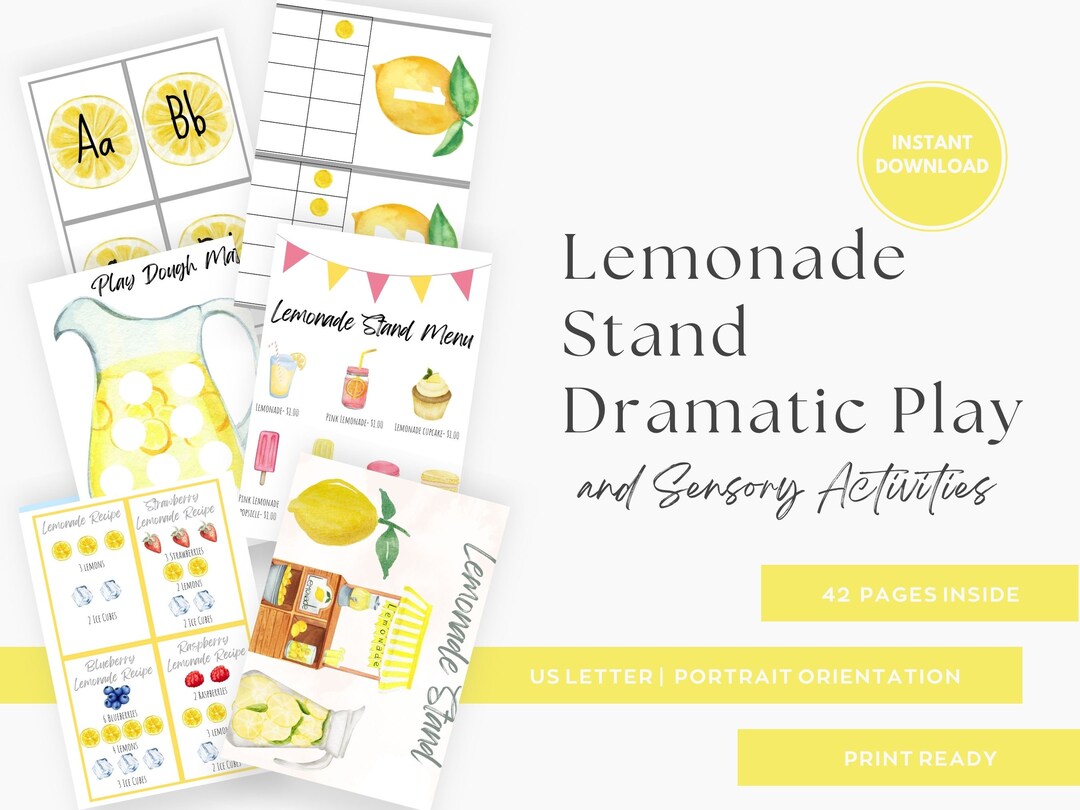 Lemonade Stand Dramatic Play Center and Sensory Activities, DIGITAL ...
