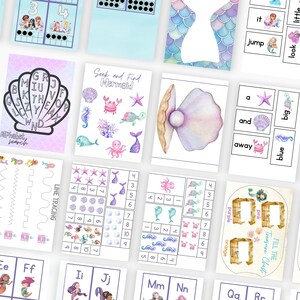 Mermaid Themed Bundle, Preschool Printable, Preschool Activities ...