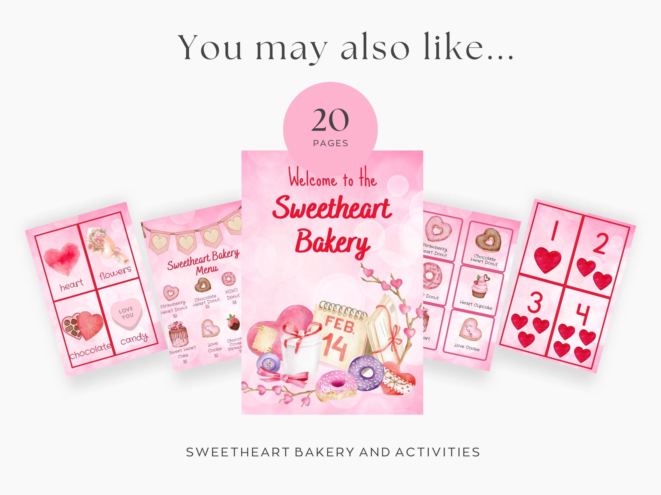 Valentine's Day Cupcake Recipe Cards for Sensory Bin Play, DIGITAL ...