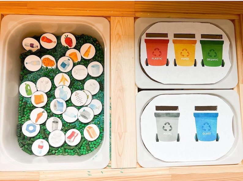 Earth Day Sensory Bin Activities, Sensory Bin Insert, Sorting Activity ...