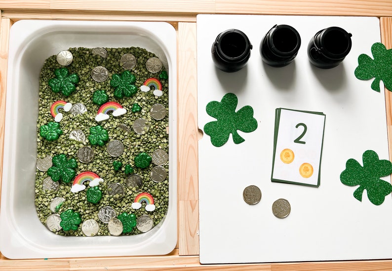 St. Patrick's Day Sensory Bin Activities, Sensory Recipe Cards, Sensory ...